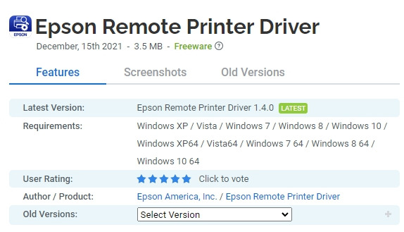 Epson Remote Printer Driver 무료 다운로드