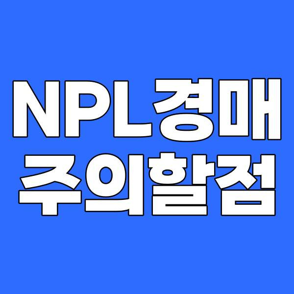 NPL 경매 차이와 주의할 점 정리