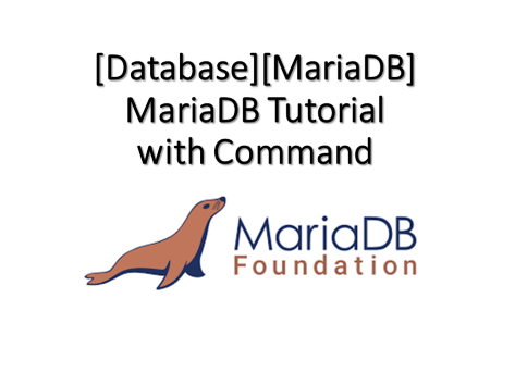 [Database][MariaDB] MariaDB Tutorial with Command, MariaDB 튜토리얼, 예제