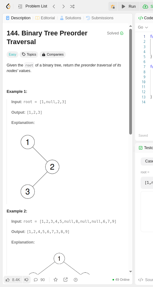 [재귀,반복문] LeetCode 144번 문제 학습