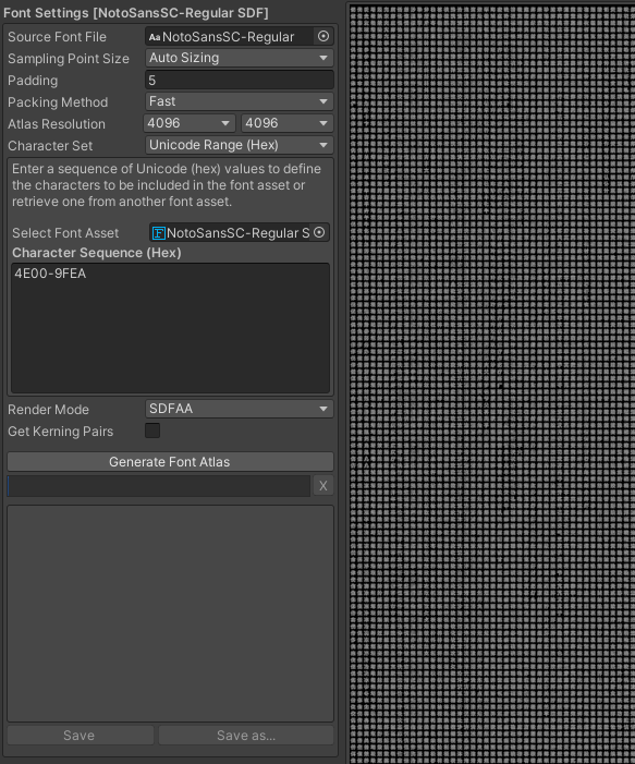 Unity 로컬라이징 TextMeshPro TMP_Font 유니코드 범위