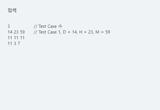 [Python][SWEA] 4299. 태혁이의 사랑은 타이밍 D3