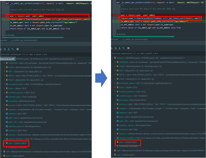 Django Middleware에서 API 접근 권한 검증하기 (Django, DRF의 request.user 와 Middleware에의 AnonymousUser)