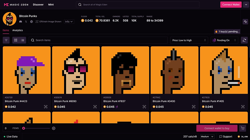 비트코인 오디널스 - 비트코인 펑크(Bitcoin Punks) NFT