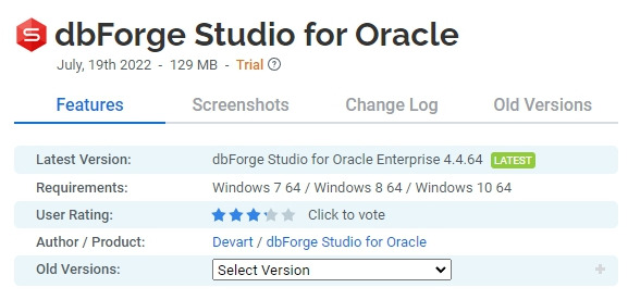 dbForge Studio for Oracle 무료 다운로드