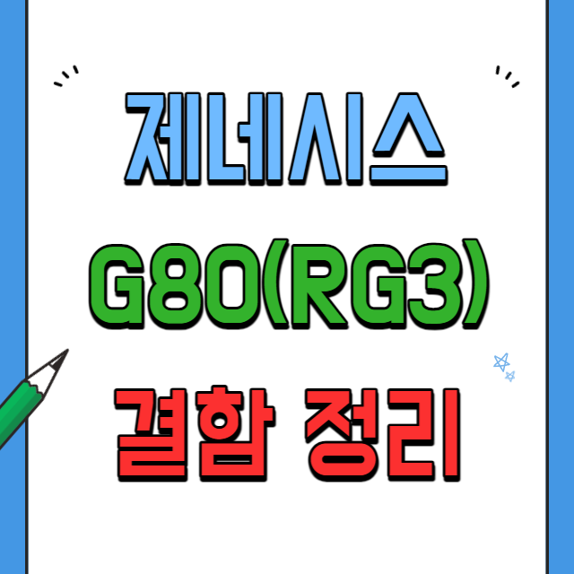 제네시스 G80 결함 정리(RG3)