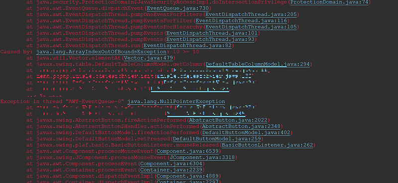 [Java/Java Swing] ArrayIndexOutOfBoundsException — 깡패토끼