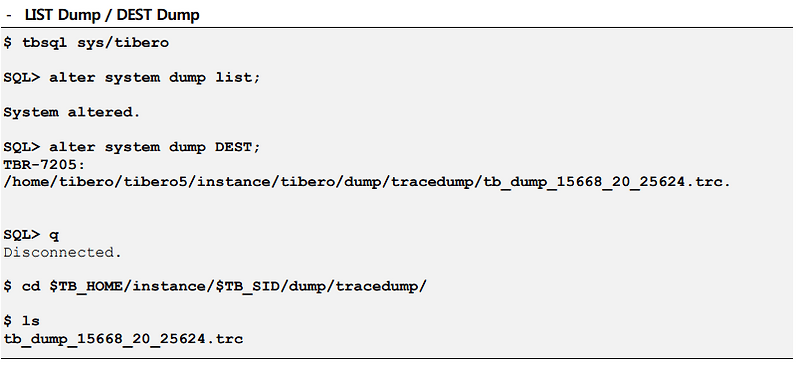 [Tibero] Tibero Dump 가이드