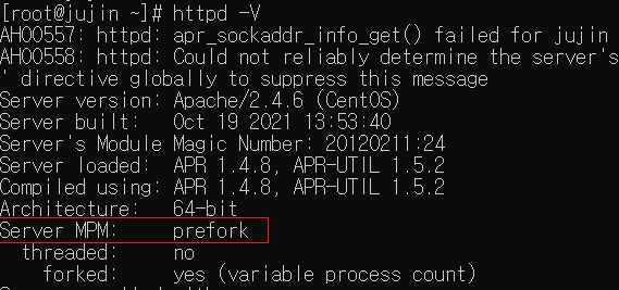 Apache mpm 확인 / Apache 최적화 및 튜닝