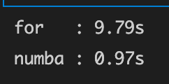 [Python] 반복문 속도 비교 (for vs numba) — 과거의 나를 위해