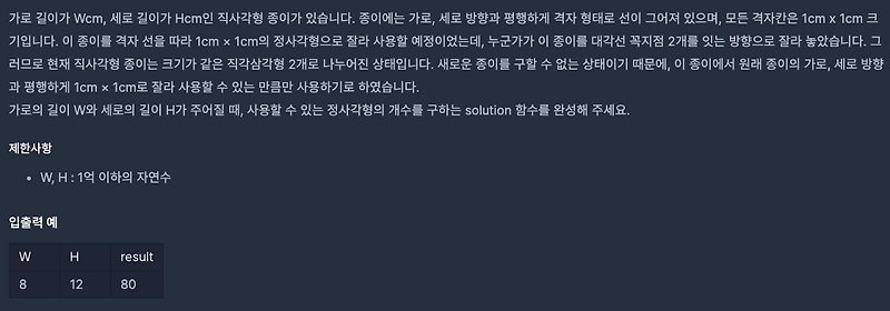 [Programmers] Lv2. 멀쩡한 사각형(kotlin) :: wonseok.log
