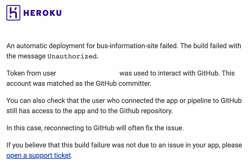 [Heroku] Heroku and Github : Items could not be retrieved, Internal server error