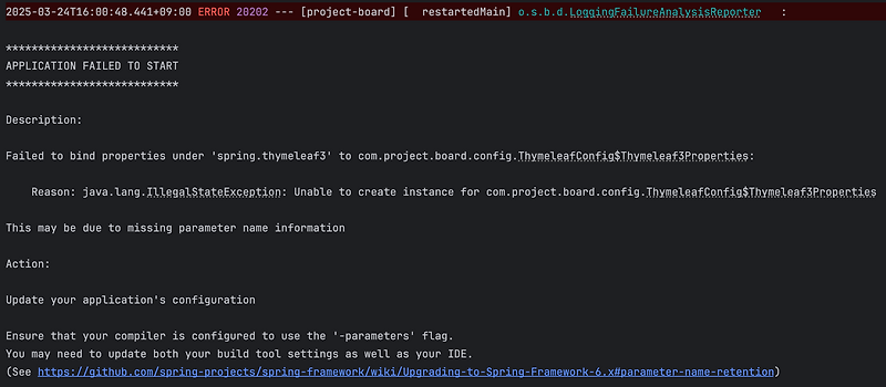 [Error] Ensure that your compiler is configured to use the '-parameters' flag.You may need to ...