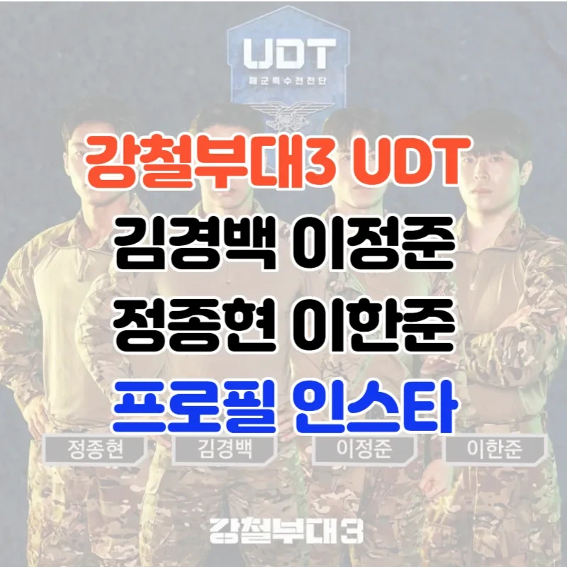 강철부대3 UDT 김경백 이정준 정종현 이한준 프로필 인스타