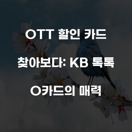 OTT 할인 카드 찾아보다: KB 톡톡 O카드의 매력