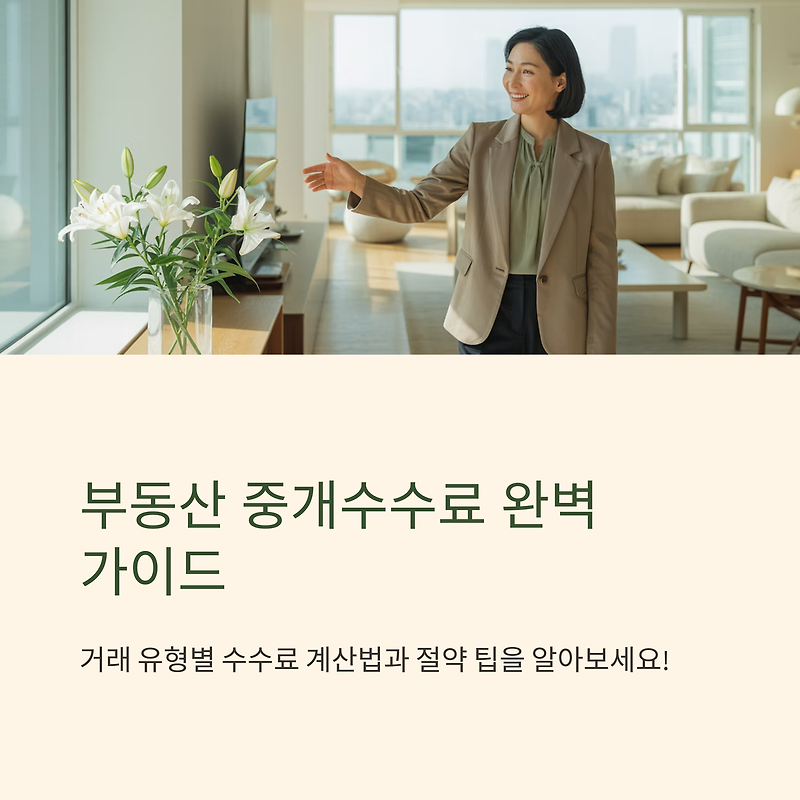 2025 전월세 중개수수료 계산법 총정리! 절약 꿀팁까지