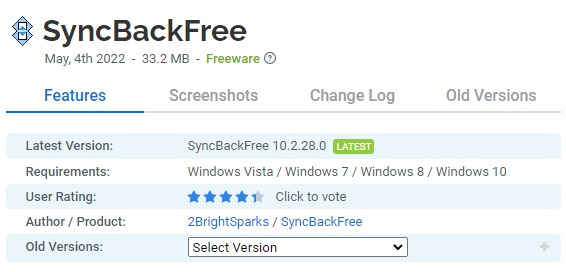 SyncBackFree 무료 다운로드