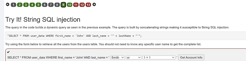 [WebGoat] SQL Injection (intro)