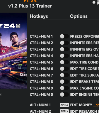 F1 24 트레이너 +13 FLiNG [v1.2 v2024.06.06+] 다운로드