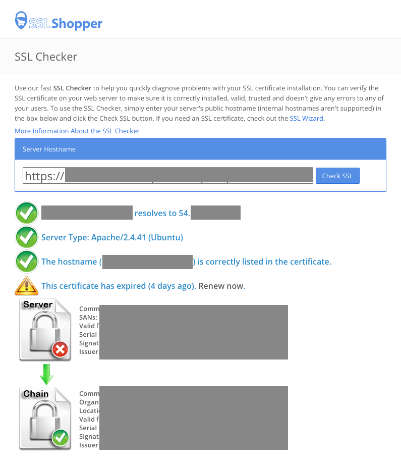 "NET::ERR_CERT_DATE_INVALID" 에러 & SSL 인증서 재발급 — So tired