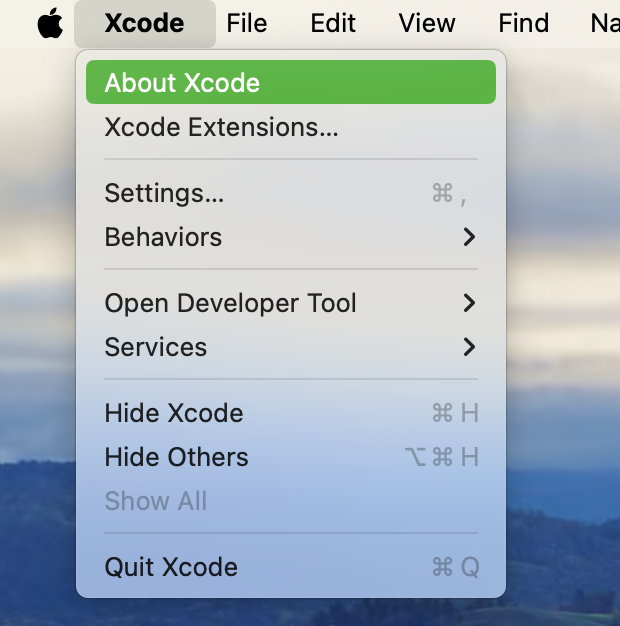 Xcode 버전 및 Mac 버전 확인 방법