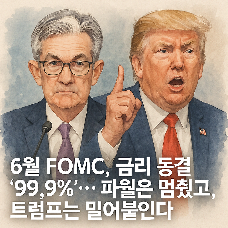 6월 FOMC, 금리 동결 ‘99.9%’…파월은 멈췄고, 트럼프는 밀어붙인다
