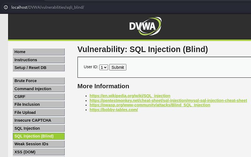 DVWA | Blind SQL Injection | medium