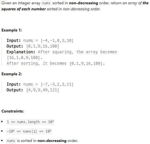 [Python] 977. Squares of a Sorted Array