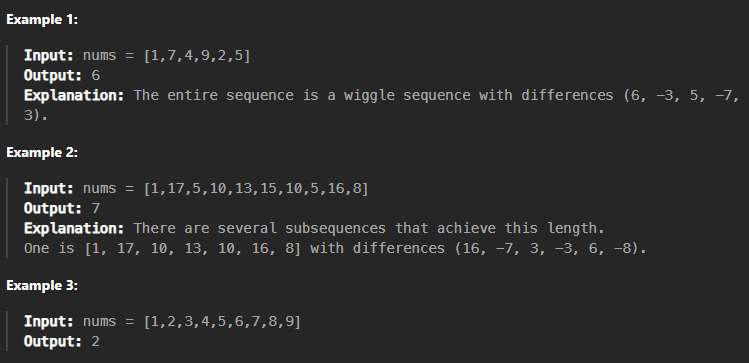 LeetCode : 376. Wiggle Subsequence
