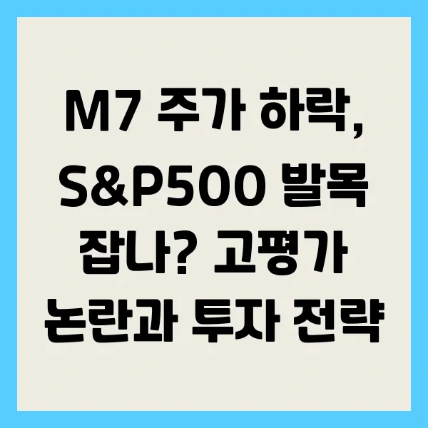 M7 주가 하락, S&P500 발목 잡나? 고평가 논란과 투자 전략