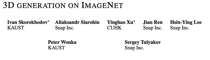 [논문 리뷰] 3D GENERATION ON IMAGENET (ICLR 2023)