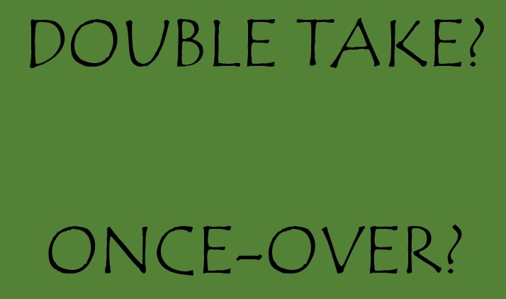 Double take와 once-over 뜻, 의미, 실생활에서 쓰는 상황들