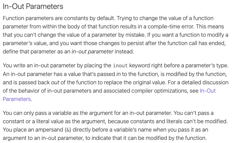 [iOS_Swift] inout Parameter에 대하여