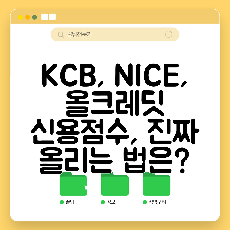KCB, NICE, 올크레딧 신용점수, 진짜 올리는 법은?