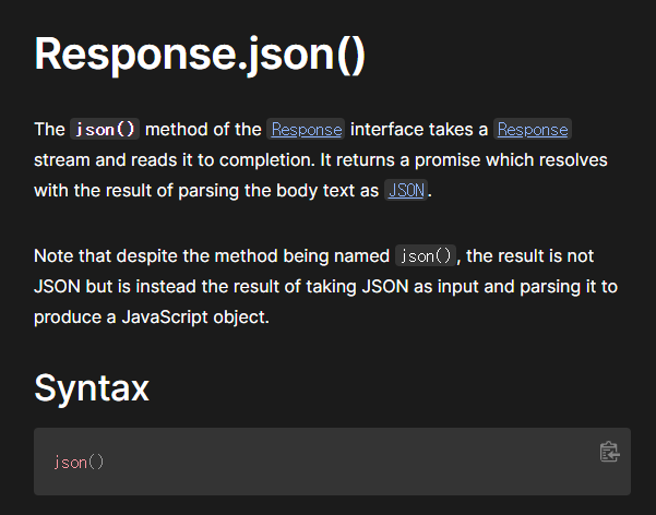 Response.json() :: 안 주면 훔칩니다