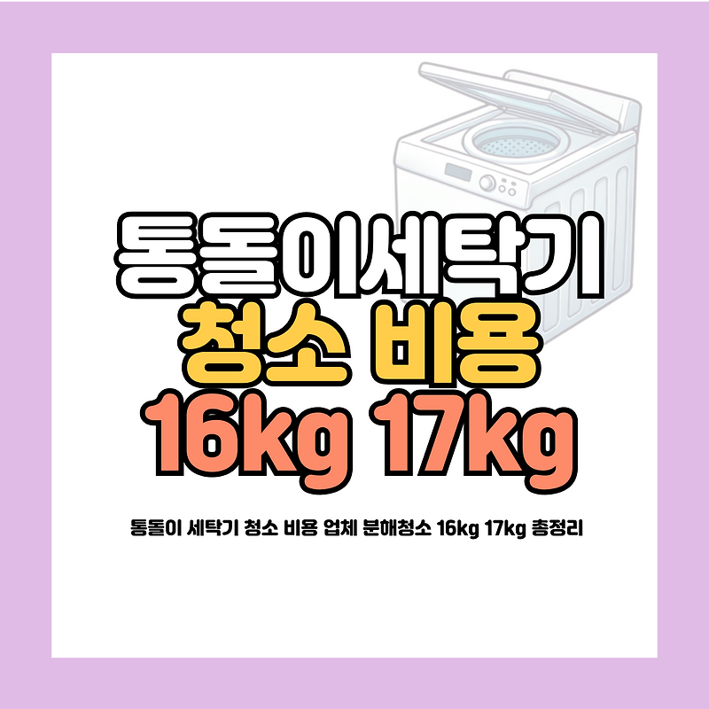 통돌이 세탁기 청소 비용 업체 분해청소 16kg 17kg 총정리