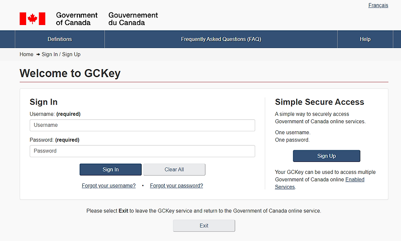 캐나다워킹홀리데이 GCKey 등록방법