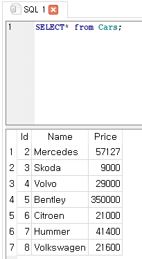 C# Sqlite Delete 데이터 삭제