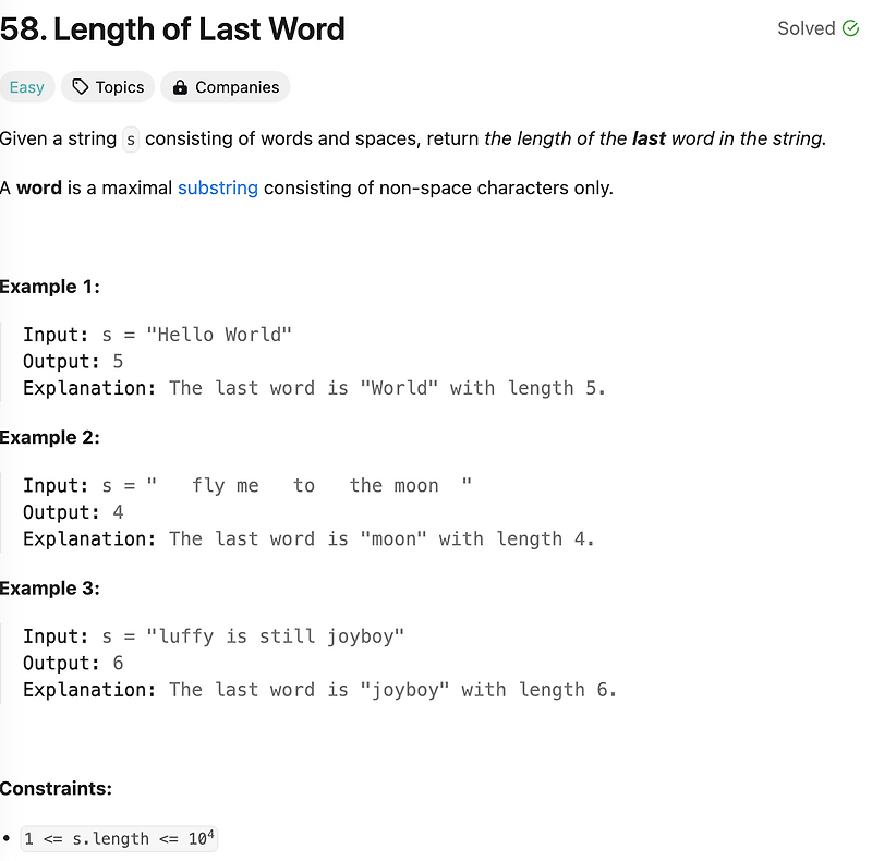 [LeetCode] Length of Last Word (Python)