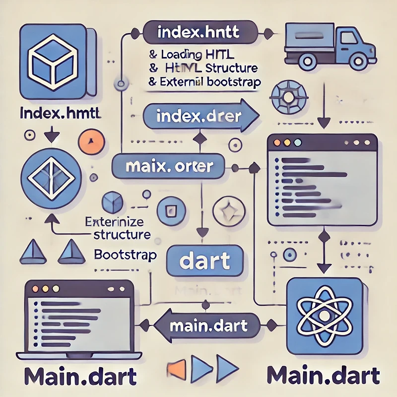 Flutter 웹 개발에서 index.html과 main.dart의 역할과 실행 순서