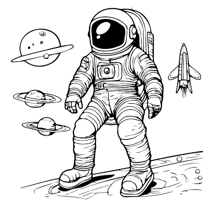 우주 우주복 일러스트 - 231113
