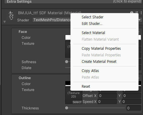 [TIL] 250224 (TextMashPro - SDF Material Preset)