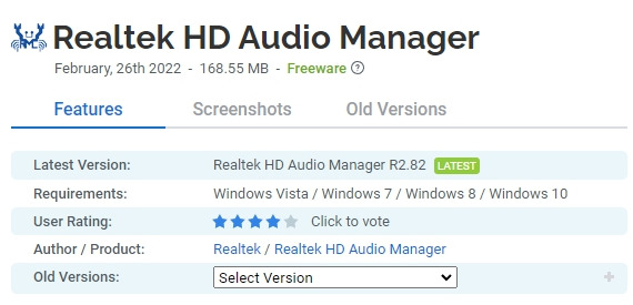 Realtek HD Audio Manager 무료 다운로드