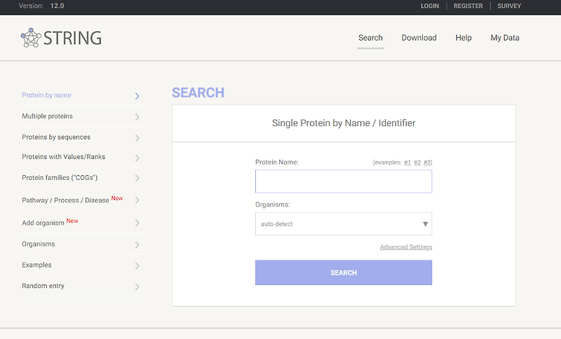 STRING: Functional Protein Association Networks