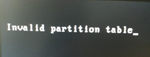 Invalid partition table