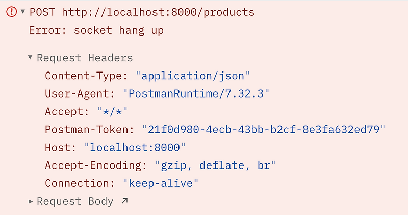 Error: socket hang up