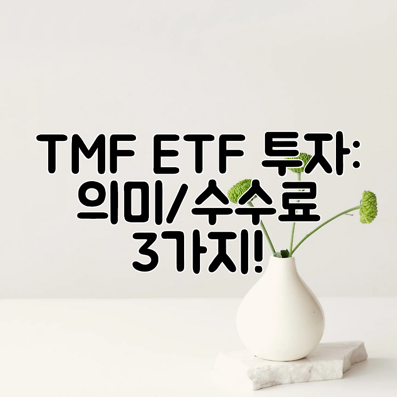 TMF ETF 투자: 의미/수수료 3가지!