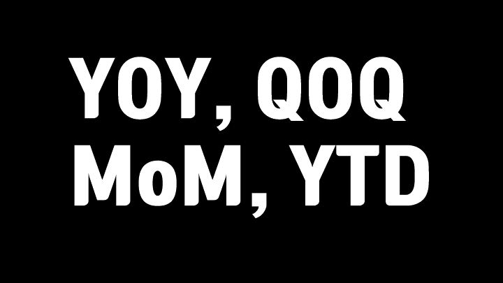 YoY, QoQ, MoM, YTD