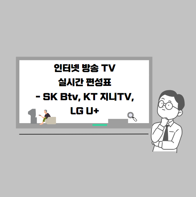인터넷 방송 TV 실시간 편성표 - SK Btv, KT 지니TV, LG U+
