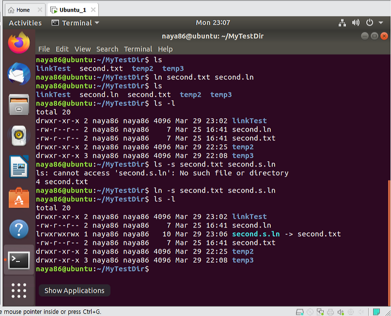 Ubuntu 명령어들 ( touch , vim , ln )